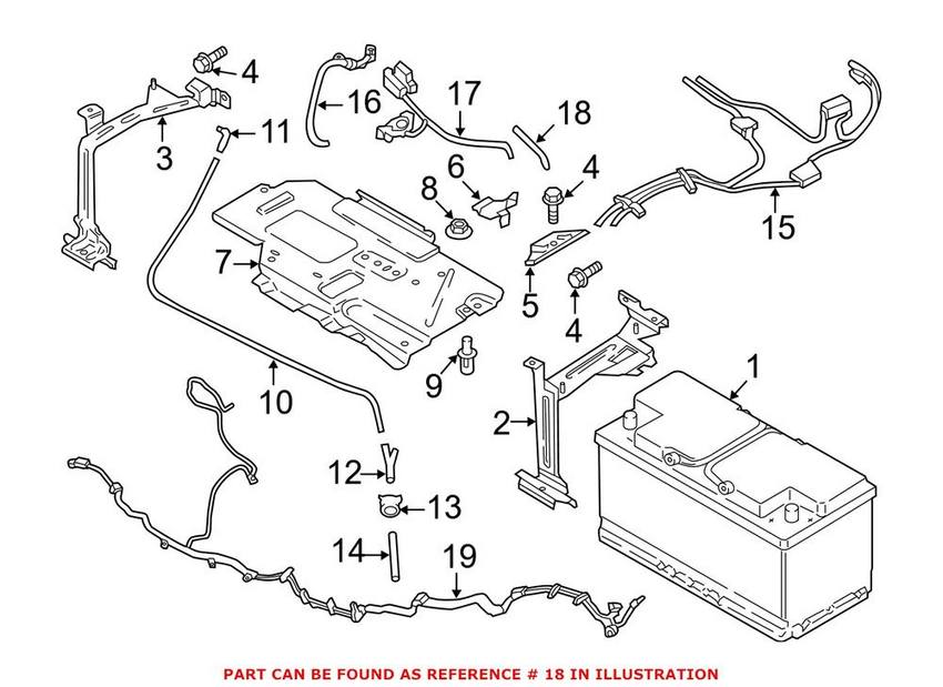 BMW Battery Cable – Driver Left 61216819309 Genuine BMW 61216819309