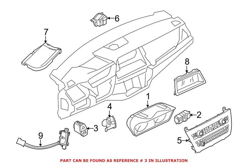 BMW Hazard Warning Switch 61319389075 Genuine BMW 61319389075
