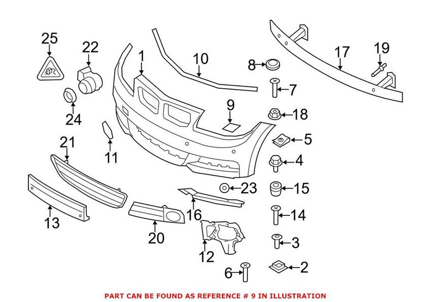 BMW Headlight Washer Cover – Driver Side (Primed) 61677837431 Genuine ...