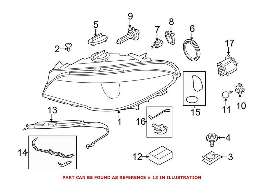 BMW Headlight Seal – Passenger Right 63117240368 Genuine BMW 63117240368