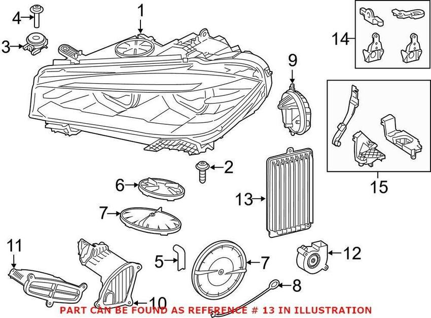 High Intensity Discharge Headlight Control Module Genuine BMW 63118494844