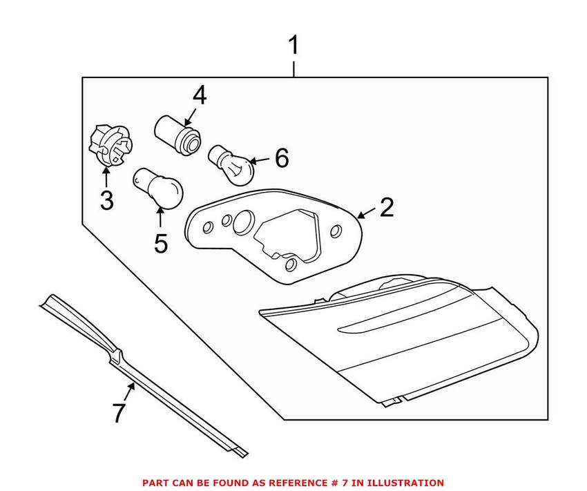 BMW Center High Mount Stop Light Genuine BMW 63216937240