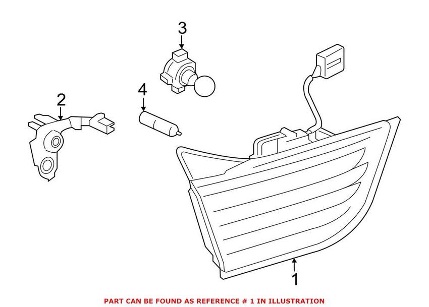 BMW Back Up Light Assembly – Rear Driver Left 63218059655 Genuine BMW ...