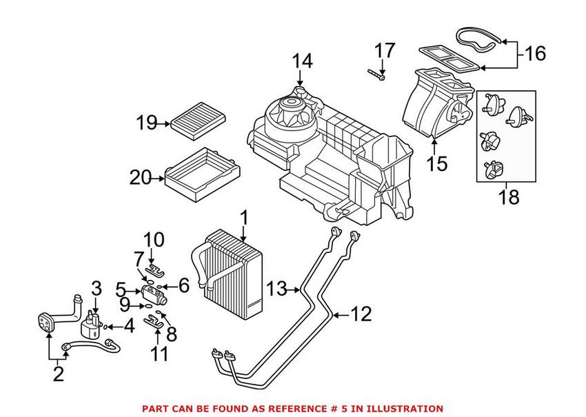 BMW A/C Expansion Valve 64119178315 Genuine BMW 64119178315