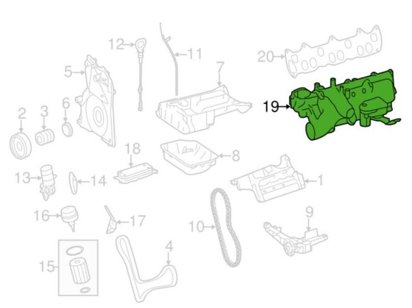 Mercedes Engine Intake Manifold – Driver Left 6420906737 Genuine ...