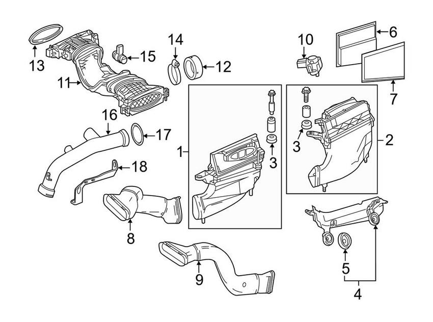 Engine Air Intake Hose – Driver Left Genuine Mercedes-Benz 6420948797