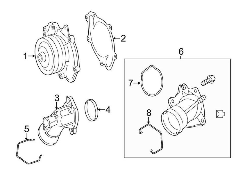 Engine Coolant Thermostat Kit Genuine Mercedes-Benz 6422002315
