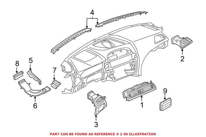 BMW Dashboard Air Vent = Passenger Side 64229197485 Genuine BMW 64229197485