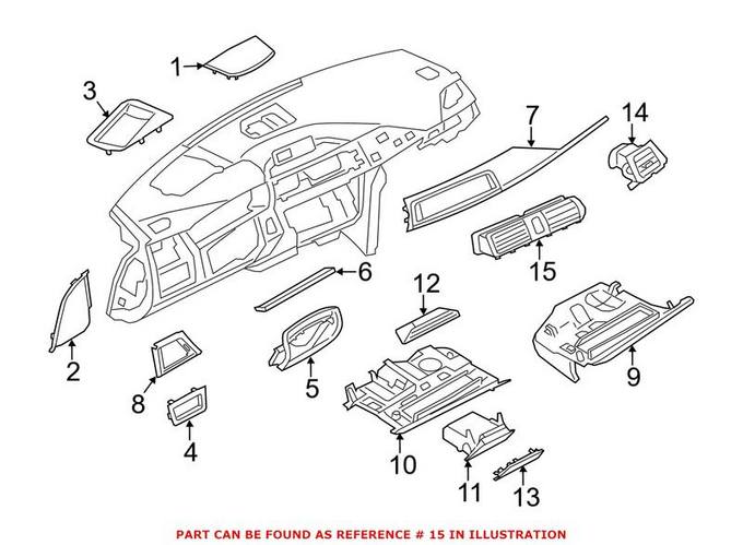 BMW Dashboard Air Vent = Center 64229218552 Genuine BMW 64229218552