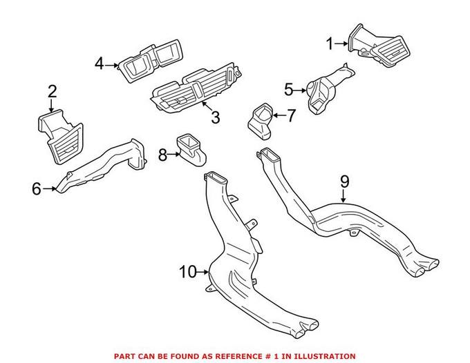 BMW Dashboard Air Vent = Passenger Side Outer 64229258363 Genuine BMW ...