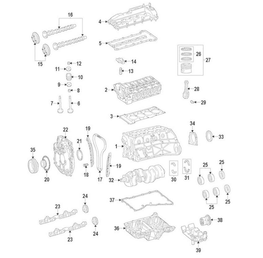 Mercedes Engine Camshaft 6510500200 – Genuine Mercedes Genuine Mercedes ...