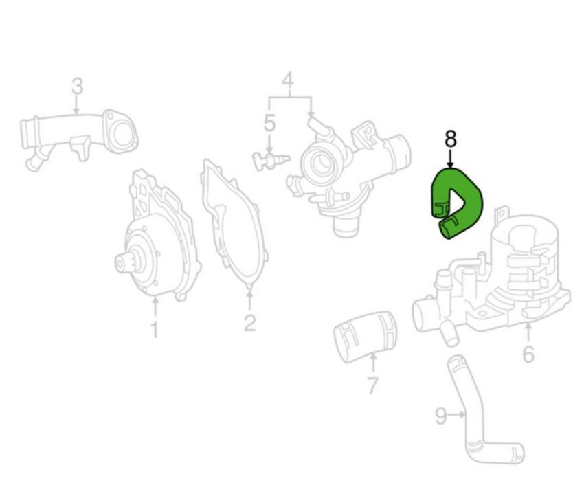 Mercedes Engine Coolant Hose 6512006901 Genuine Mercedes-Benz 6512000882