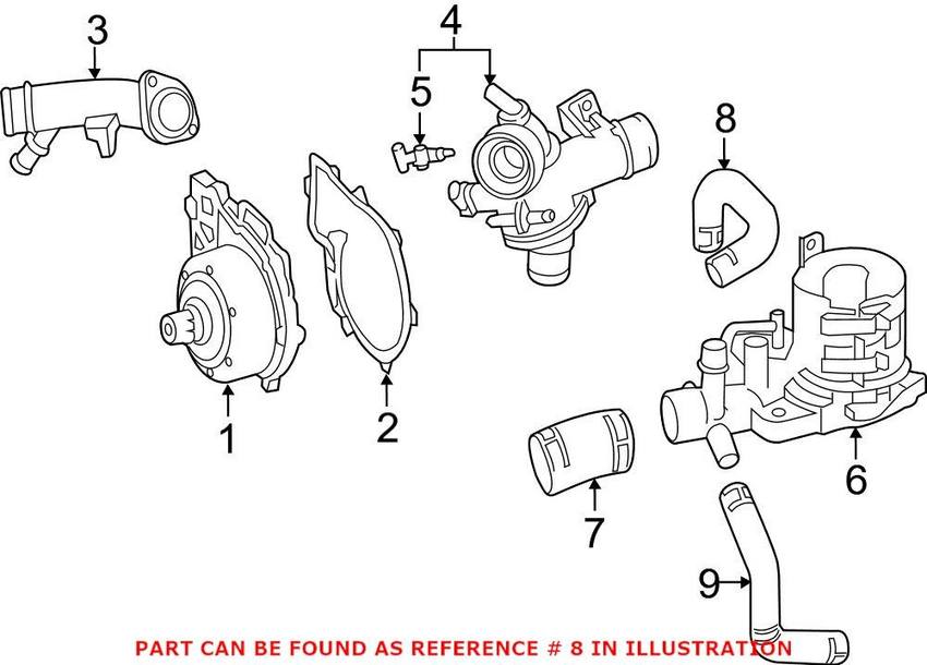 Mercedes Engine Coolant Hose 6512006901 Genuine Mercedes-Benz 6512006901