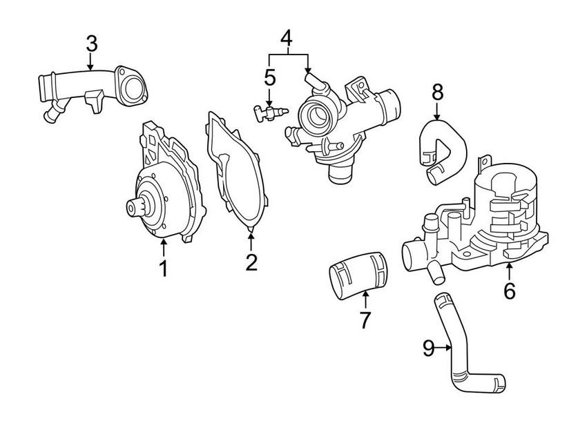Mercedes Engine Coolant Hose 6512031382 Genuine Mercedes-Benz 6512031382