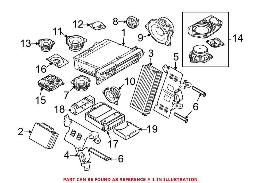 Radio and CD Player (Rebuilt) Genuine BMW 65129118071