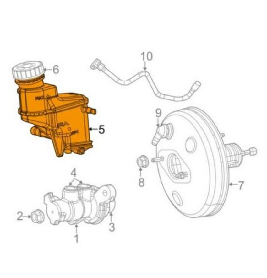 Fiat Brake Master Cylinder Reservoir Genuine Fiat 68096056AA