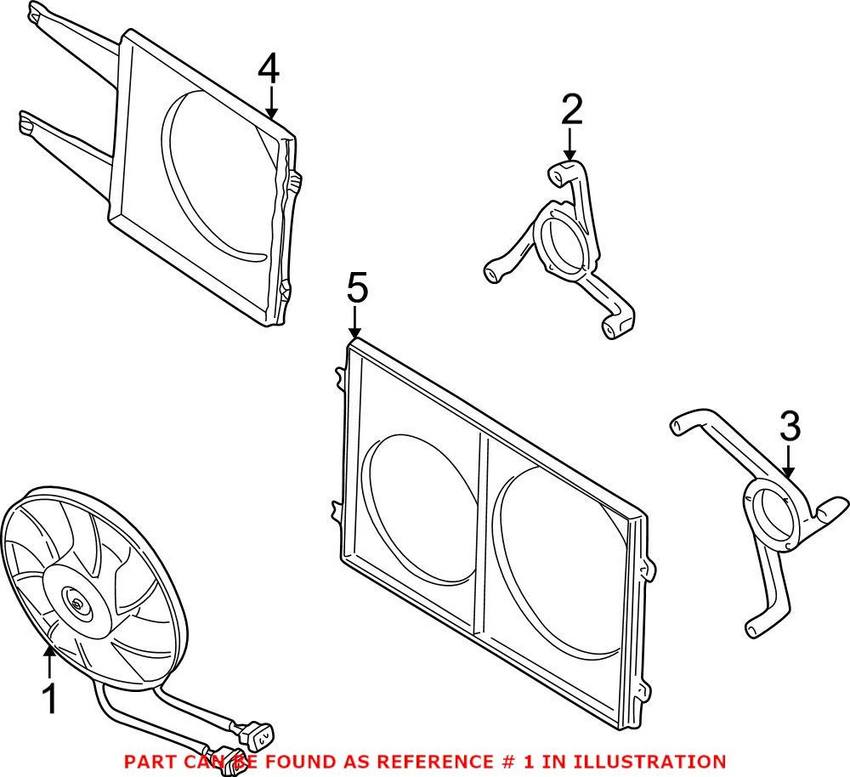Audi VW Engine Cooling Fan 6E0959455A Genuine VW/Audi 6E0959455A