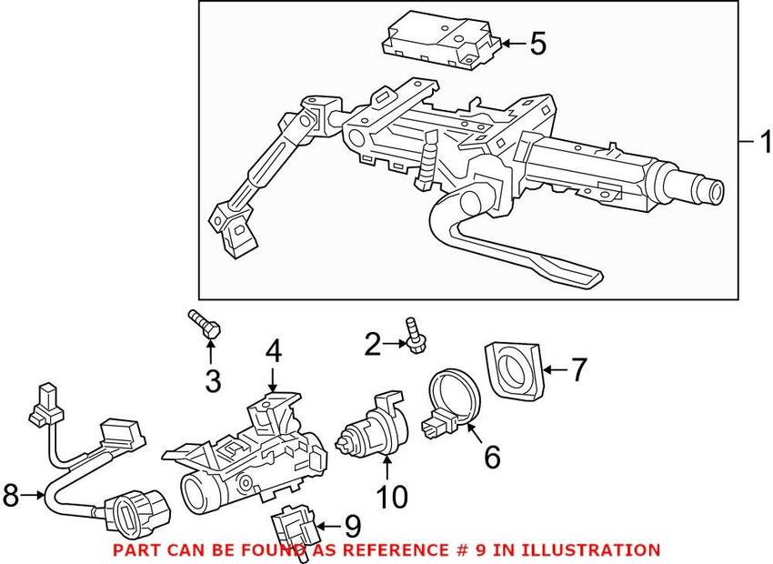 VW Steering Column Lock Genuine VW/Audi 6RA953527