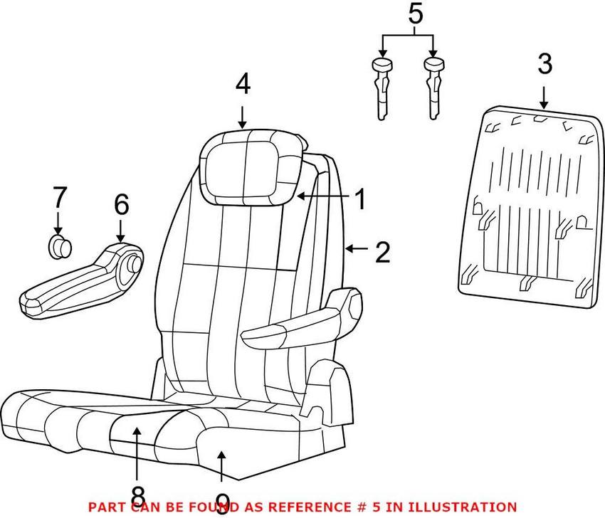 VW Head Restraint Guide 7B0881920ADE5 Genuine VW/Audi 7B0881920ADE5