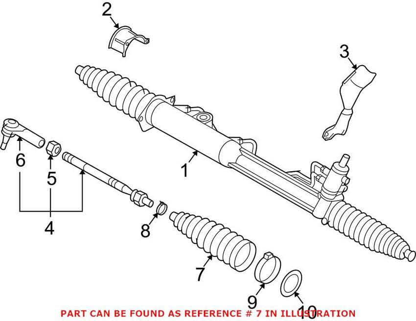 VW Rack and Pinion Bellows 7L0422831A Genuine VW/Audi 7L0422831A