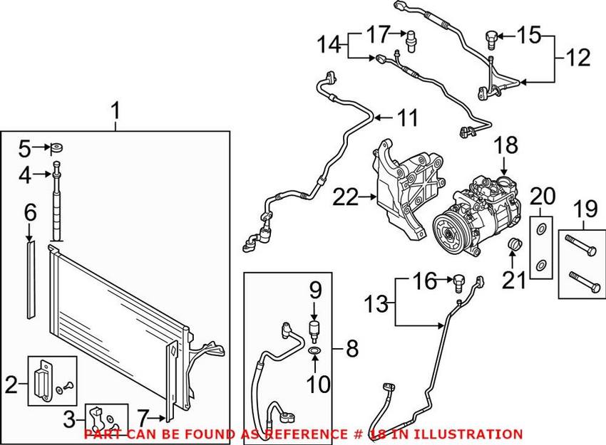 Audi A/C Compressor 7L6820808 Genuine VW/Audi 7L6820808
