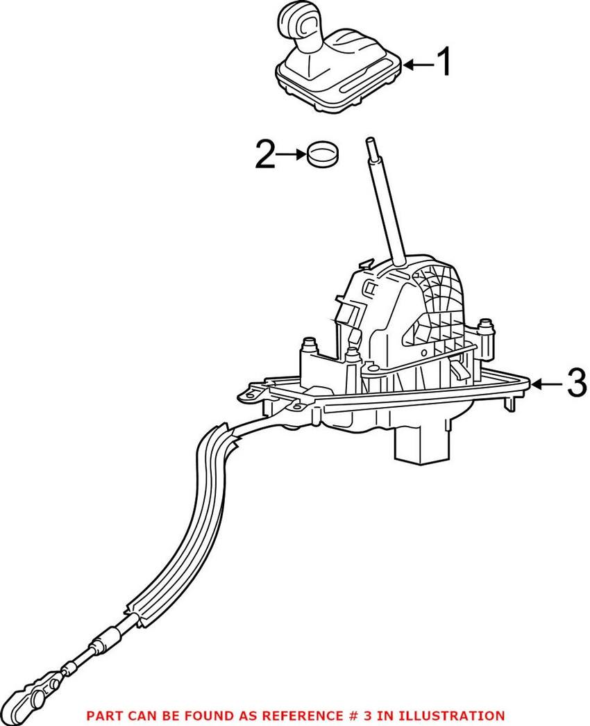 VW Automatic Transmission Shift Lever 7P1713025D Genuine VW/Audi 7P1713025D