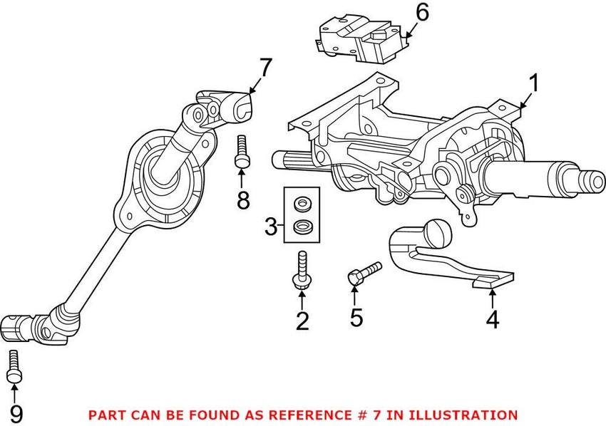 Audi Steering Shaft Genuine VW/Audi 80B419753G