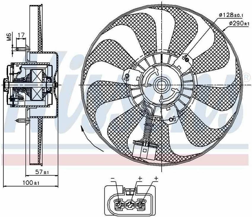 Audi VW A/C Condenser Fan – Nissens 85684 Nissens 85684