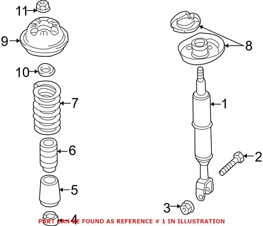VW Shock Absorber – Front 8E0413031CM Genuine VW/Audi 8E0413031CM
