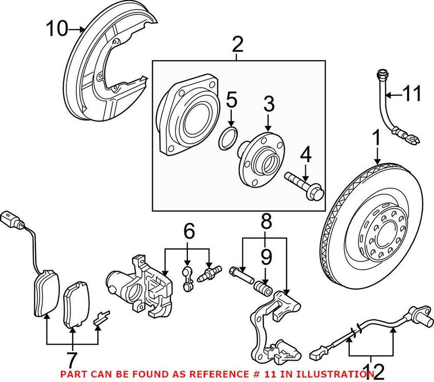 Audi Brake Hose – Rear 8E0611775M Genuine VW/Audi 8E0611775M