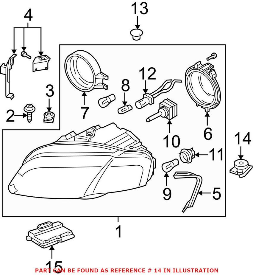 Audi VW Headlight Grommet 8E0806193 Genuine VW/Audi 8E0806193