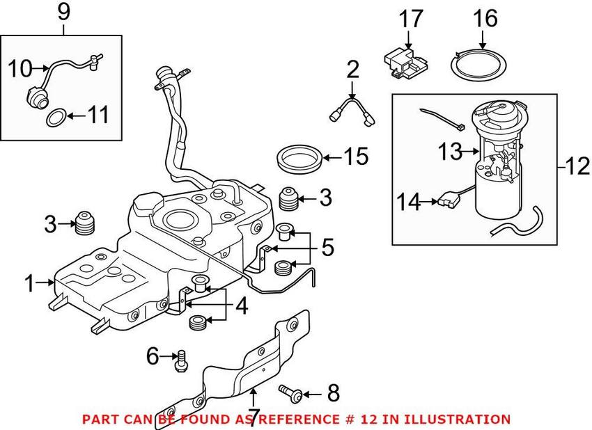 Audi Electric Fuel Pump 8R0919050E Genuine VW/Audi 8R0919050E