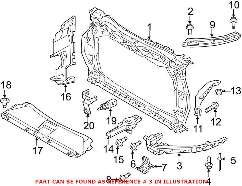 Audi Headlight Bracket – Driver Side 8U0805607A Genuine VW/Audi 8U0805607A