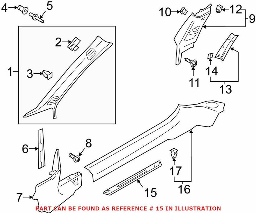 Audi Door Sill Plate – Passenger Side Inner 8W68533749B9 Genuine VW ...