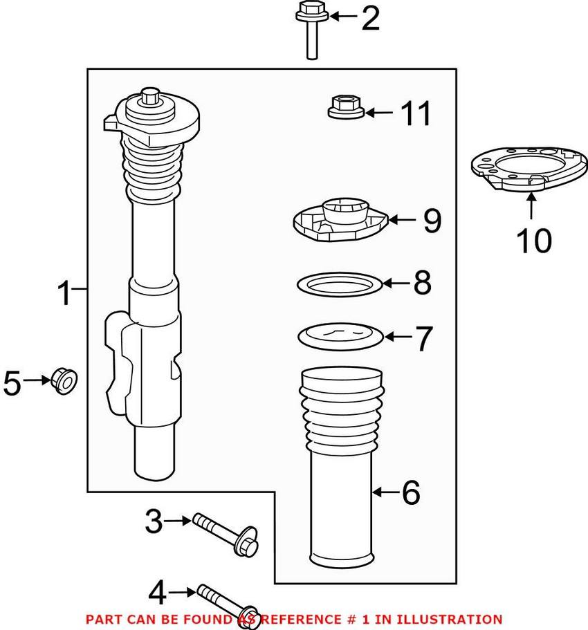 Mercedes Suspension Strut – Front Genuine Mercedes-Benz 9073205301