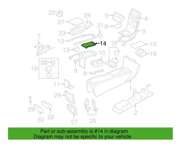 Volvo Console Lid (Without Wood) 9123545 Genuine Volvo 9123545