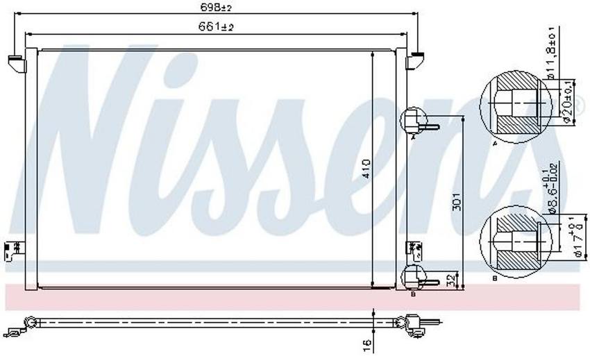 SAAB A/C Condenser (Manual Trans) 12793295 – Nissens 940320 Nissens 940320