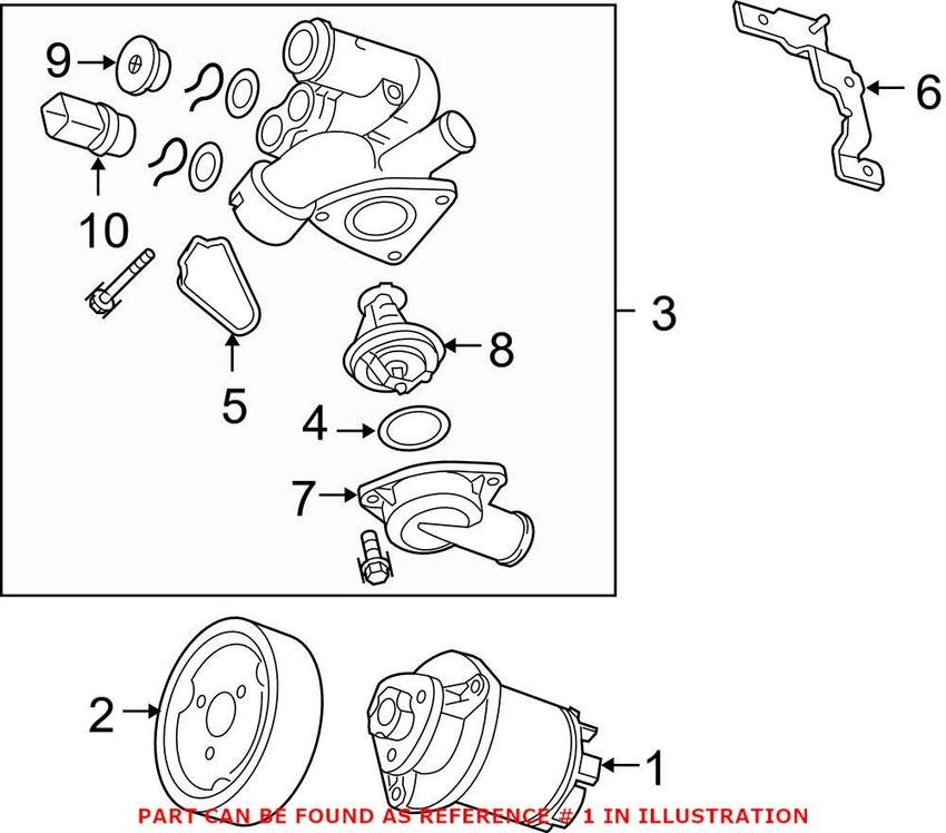 Porsche Engine Water Pump 95510601100 Genuine Porsche 95510601100