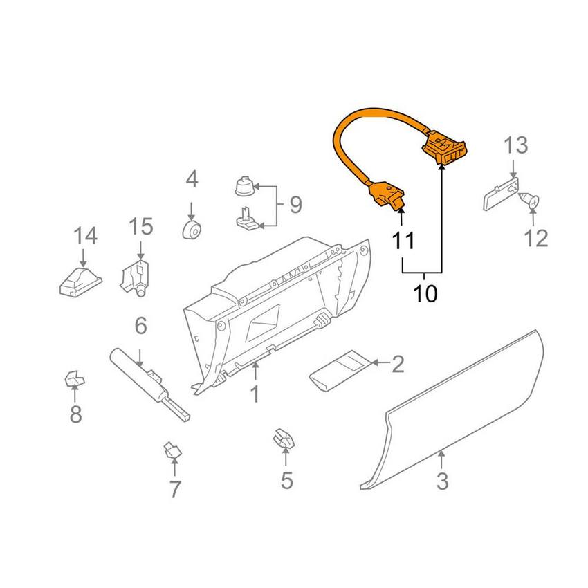 Glove Box Latch Assembly (w/ Lock Housing) Genuine Porsche 95555212701
