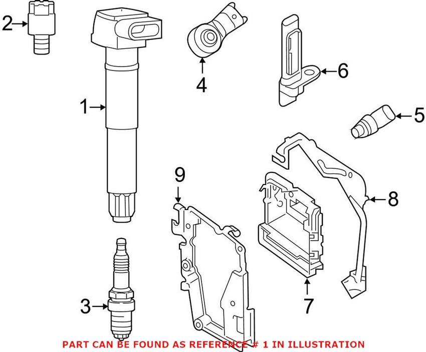 Porsche Ignition Coil 95890511001 Genuine Porsche 95890511001