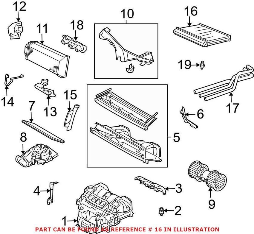 Land Rover Heater Core JEF000040 Genuine Land Rover JEF000040