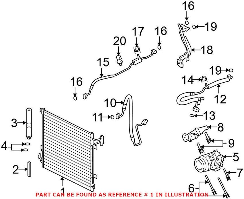 Land Rover A/C Condenser JRB500140 Genuine Land Rover JRB500140