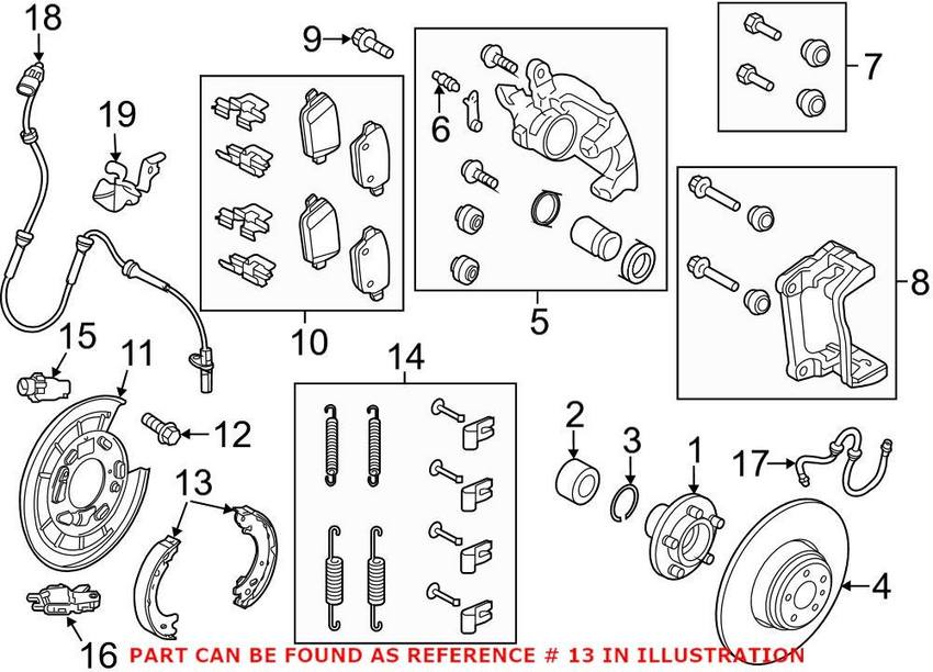 Land Rover Parking Brake Shoe Set LR001020 Genuine Land Rover LR001020