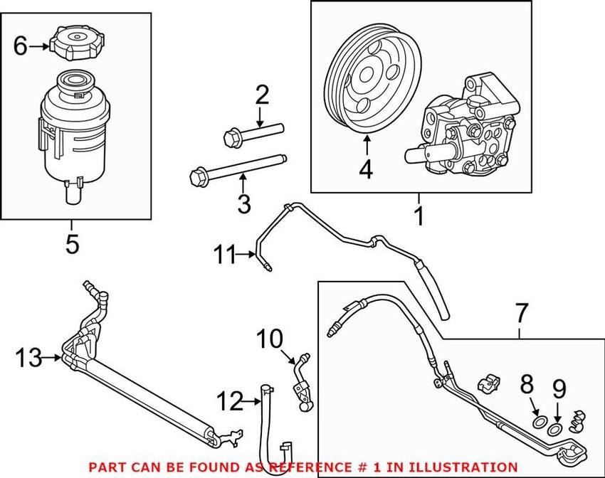 Land Rover Power Steering Pump LR077466 Genuine Land Rover LR077466