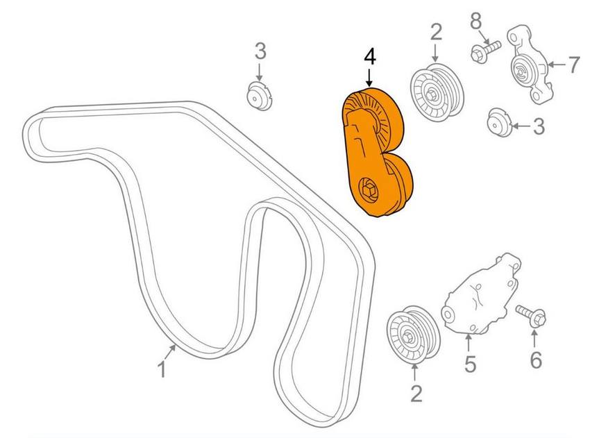 Land Rover Accessory Drive Belt Tensioner Assembly LR079293 Genuine ...