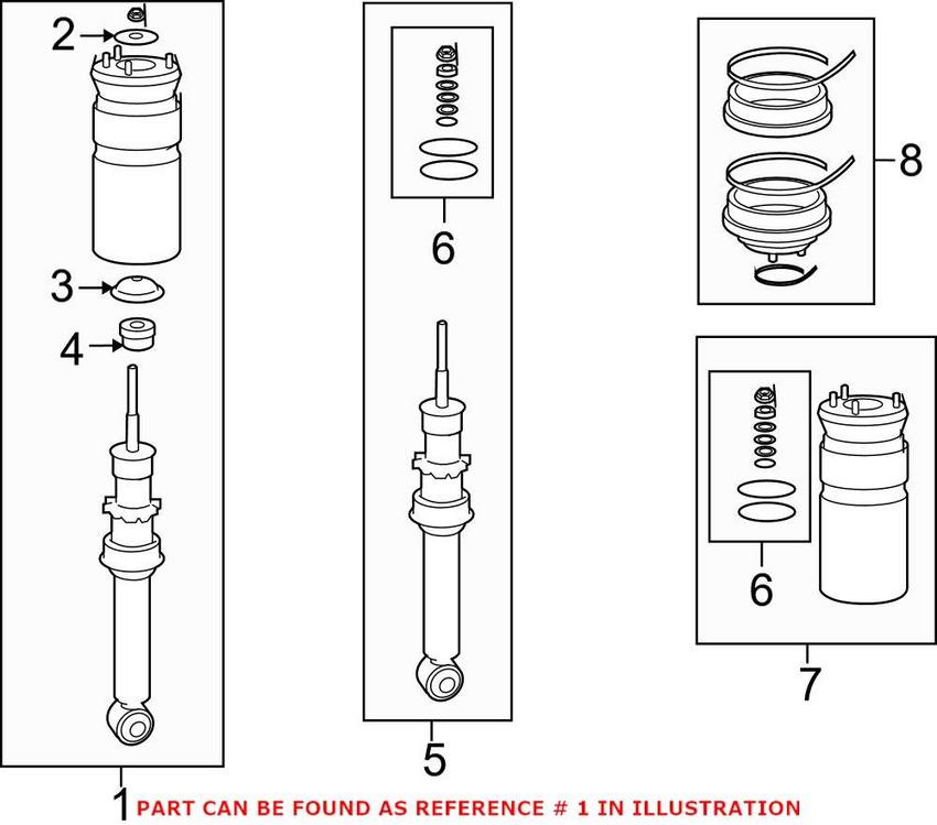 Land Rover Air Strut Assembly – Front RNB501580 Genuine Land Rover ...