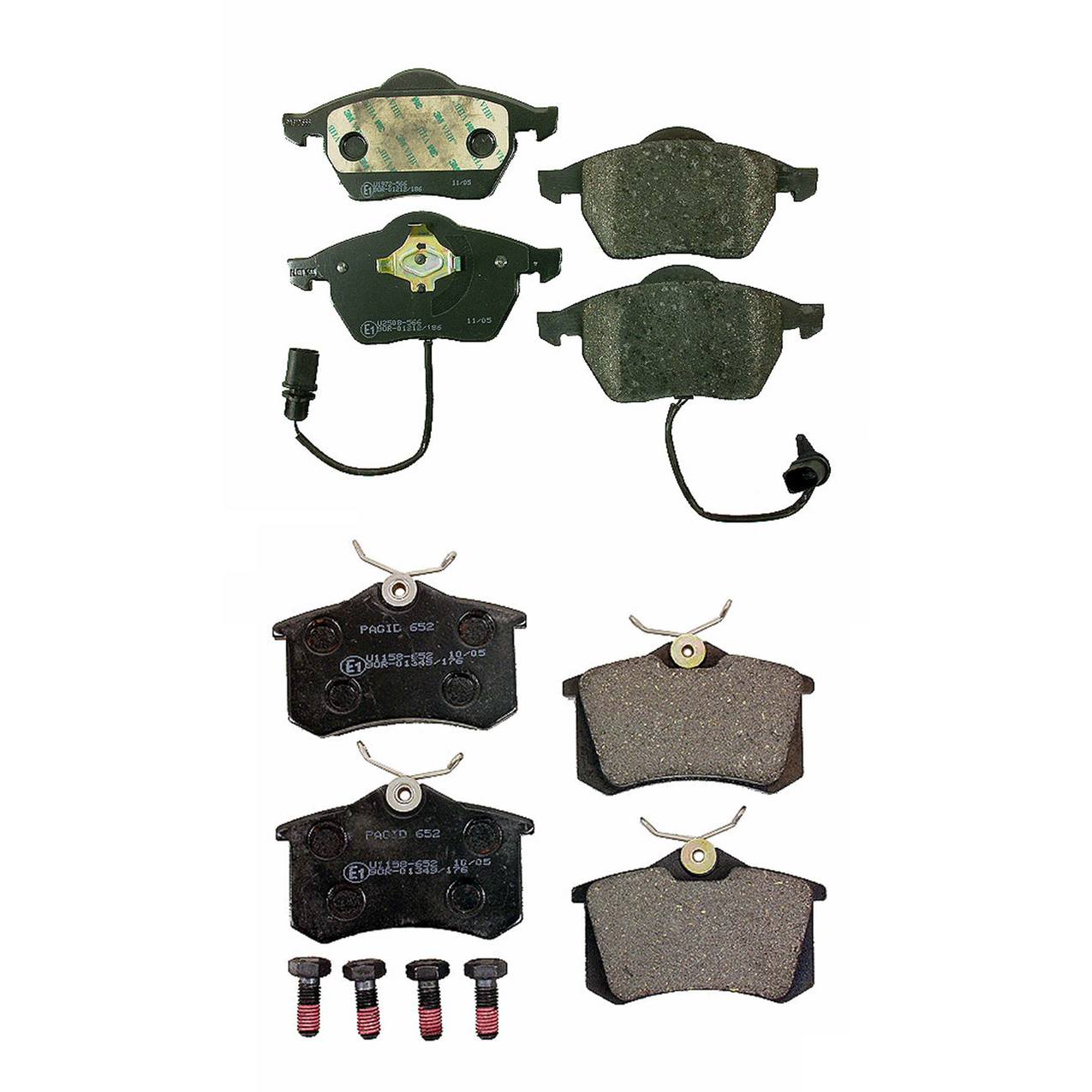 Disc Brake Pad Kit – Front and Rear (Low-Metallic) Hella Pagid 5294895-Kit