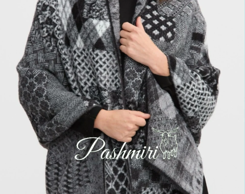 Soft natural, rabbit fur shawl with cashmere and Turkish wool /royal ...