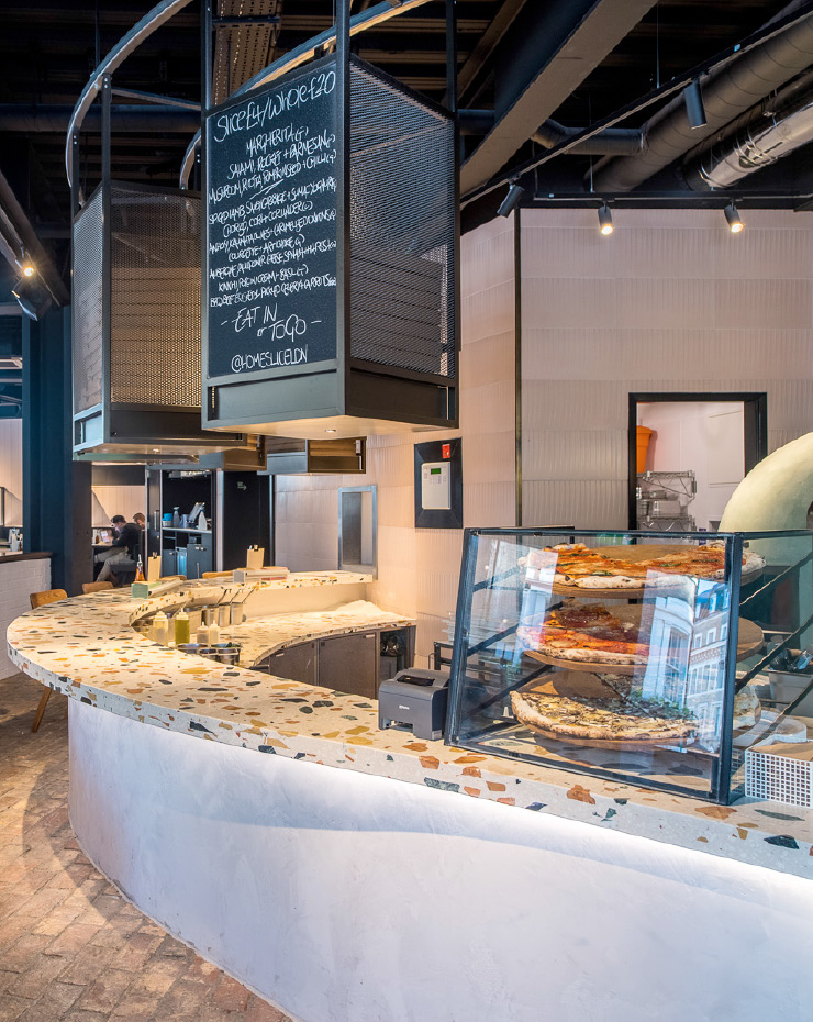 Homeslice Pizza Bloomberg Building | Our Work | Interior and Retail ...