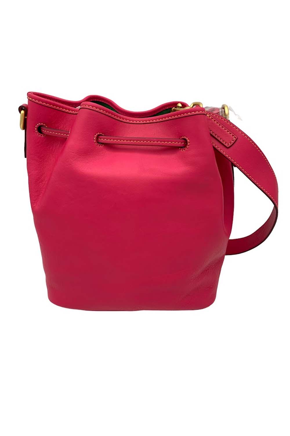 Dooney & Bourke Florentine Leather Drawstring Bag Fuchsia | Jender